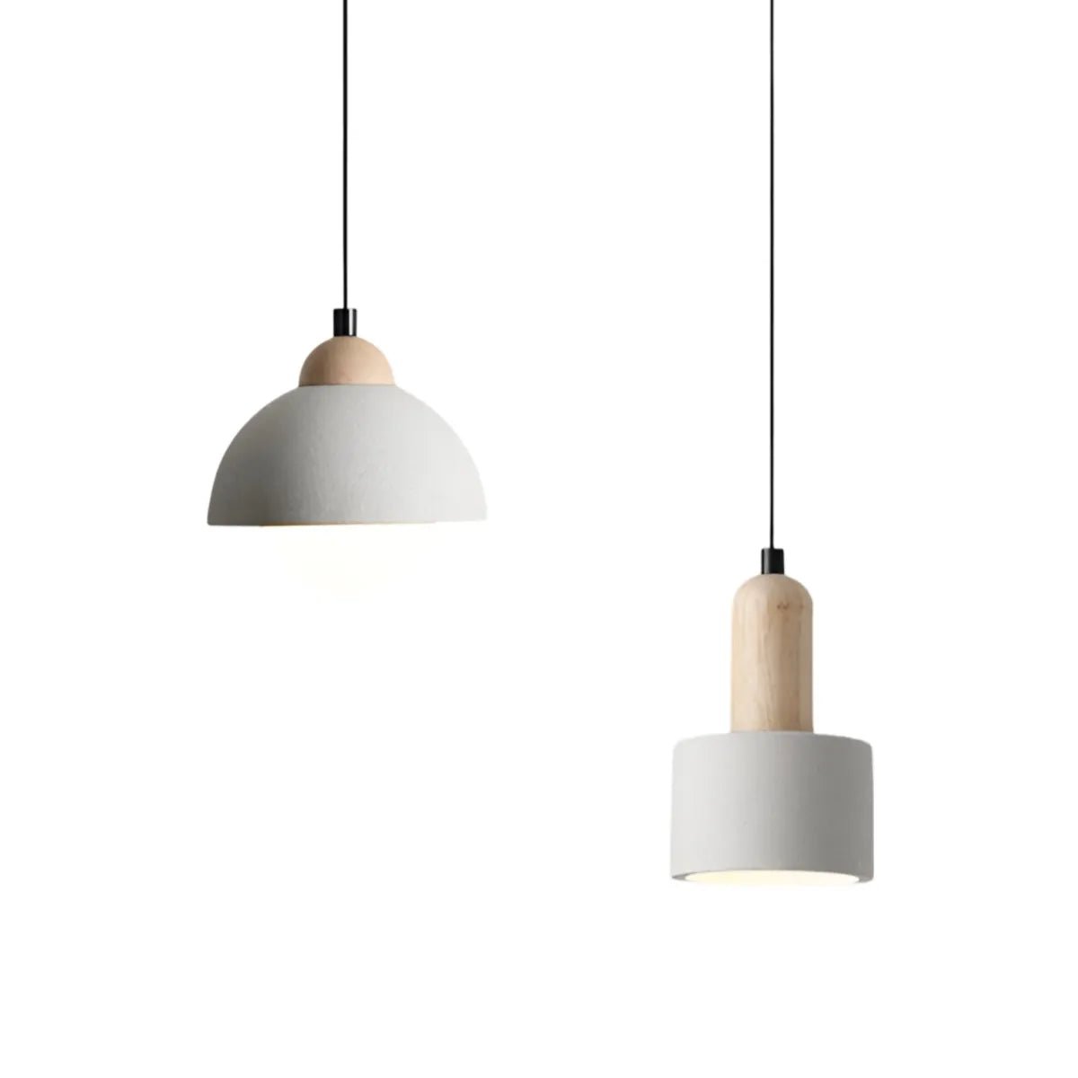 Luminária Pendente Moderna Minimalista LED Madeira Concreto Sian - ORNE ...